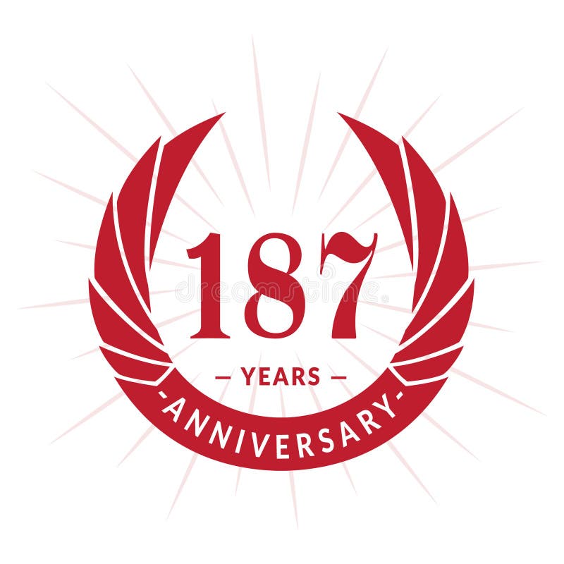 187 Years Anniversary Design Template. Elegant Anniversary Logo Design ...
