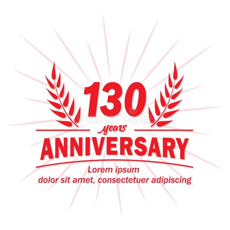 130th Anniversary Design Template. 130 Years Logo. 130 Years Vector and ...