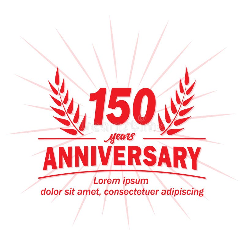 150th Anniversary Design Template. 150th Years Vector and Illustration ...