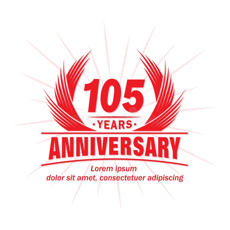 105 Years Anniversary. Elegant Anniversary Design. 105th Years Logo ...