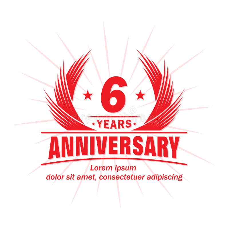 6 Years Anniversary. Elegant Anniversary Design. 6th Years Logo. Stock ...