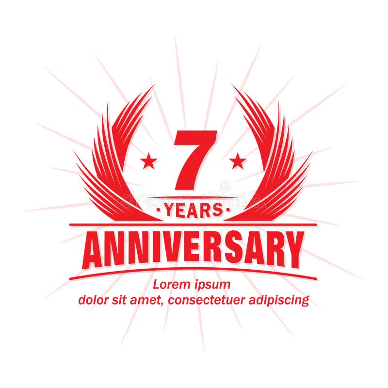 7 Years Anniversary. Elegant Anniversary Design. 7th Years Logo. Stock ...