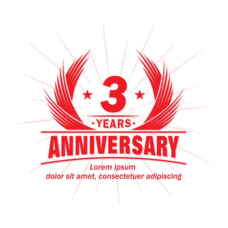 3 Years Anniversary. Elegant Anniversary Design. 3rd Years Logo. Stock ...