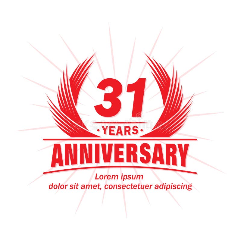 31 Years Anniversary. Elegant Anniversary Design. 31st Years Logo ...