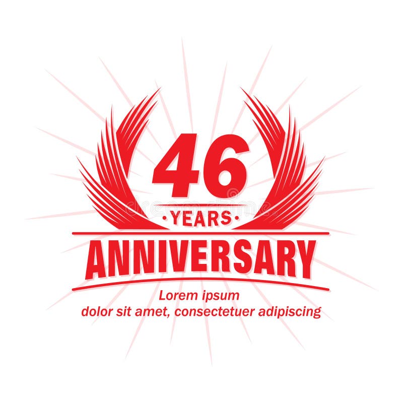 46 Years Anniversary. Elegant Anniversary Design. 46th Years Logo ...