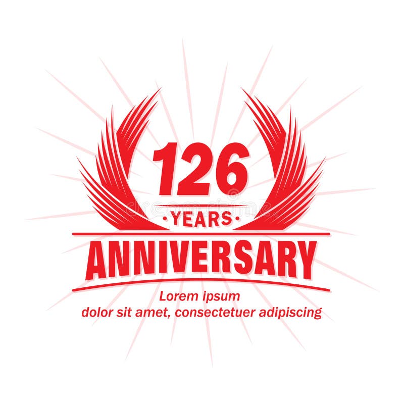 126 Years Anniversary. Elegant Anniversary Design. 126th Years Logo ...
