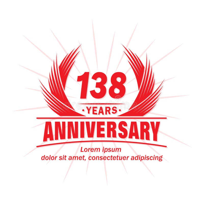 138 Years Anniversary. Elegant Anniversary Design. 138th Years Logo ...