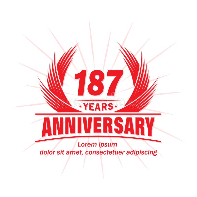 187 Years Anniversary. Elegant Anniversary Design. 187th Years Logo ...