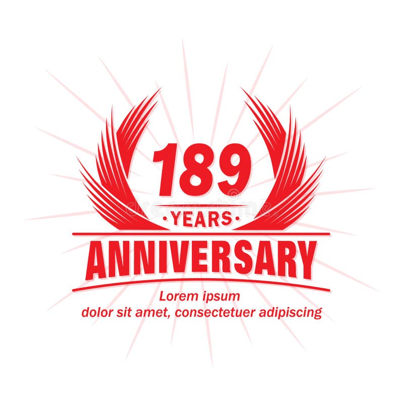 189 Years Anniversary. Elegant Anniversary Design. 189th Years Logo ...