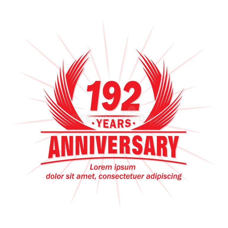 192 Years Anniversary. Elegant Anniversary Design. 192nd Years Logo ...
