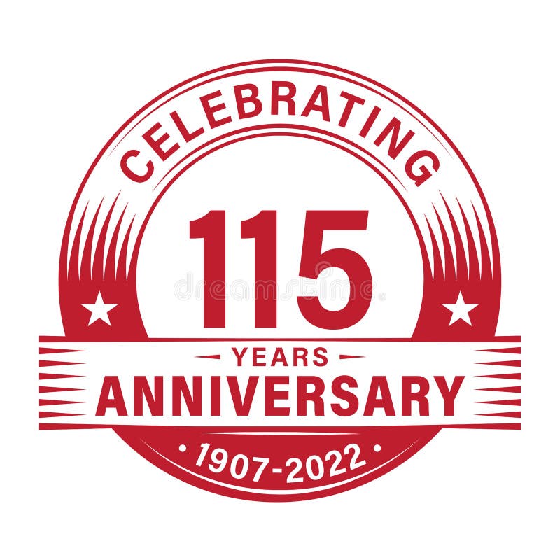 115 Years Anniversary Celebration Design Template. 115th Logo Vector ...