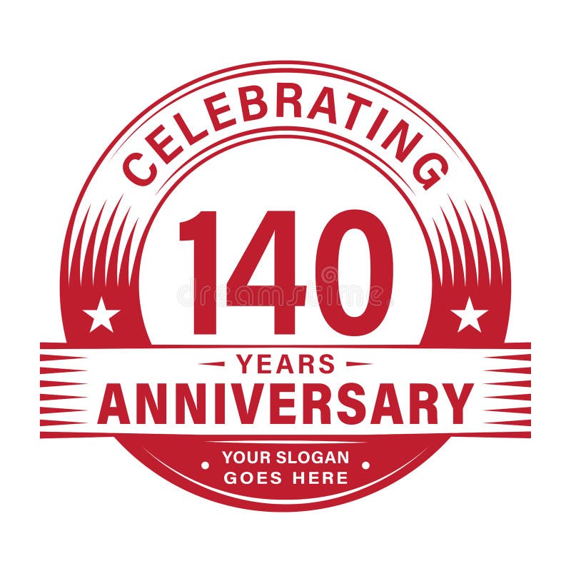 140 Years Anniversary Celebration Design Template. 140th Logo Vector ...