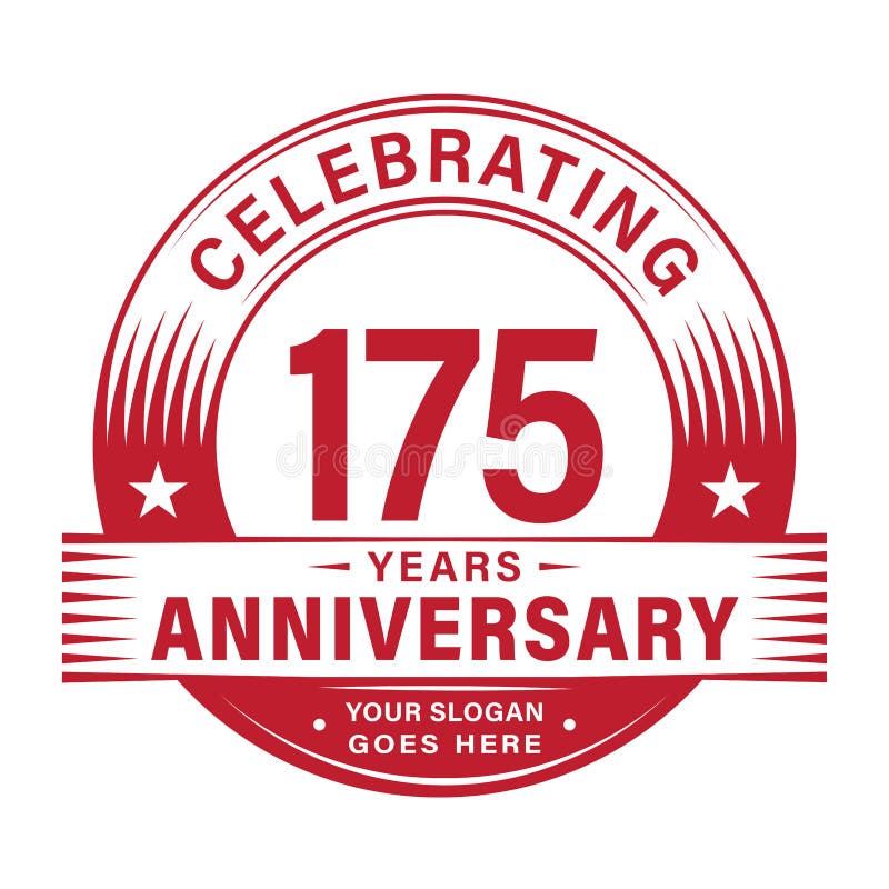 175 Years Anniversary Celebration Design Template. 175th Logo Vector ...