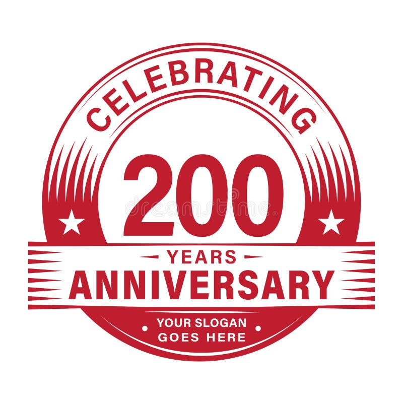 200 Years Anniversary Celebration Design Template. 200th Logo Vector ...