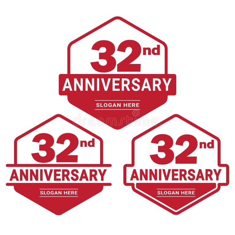 32 Years Anniversary Celebration Logotype. 32nd Anniversary Logo ...