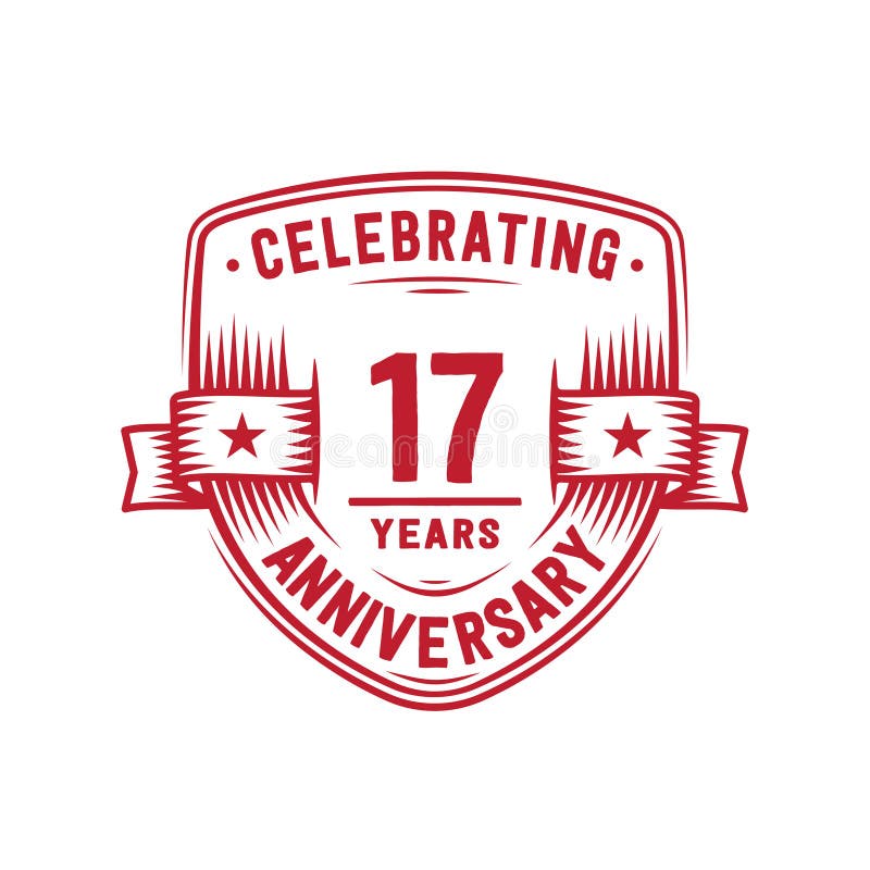 17 Years Anniversary Celebration Shield Design Template. 17th ...