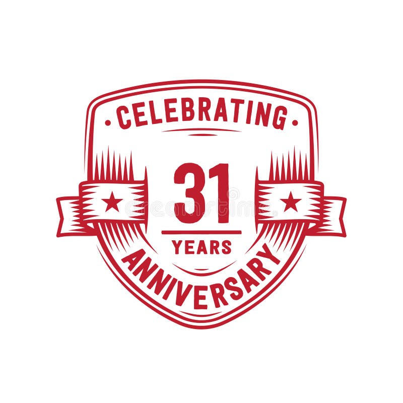 31 Years Anniversary Celebration Shield Design Template. 31st ...