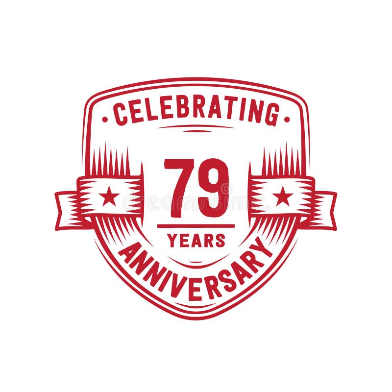 79 Years Anniversary Celebration Shield Design Template. 79th ...
