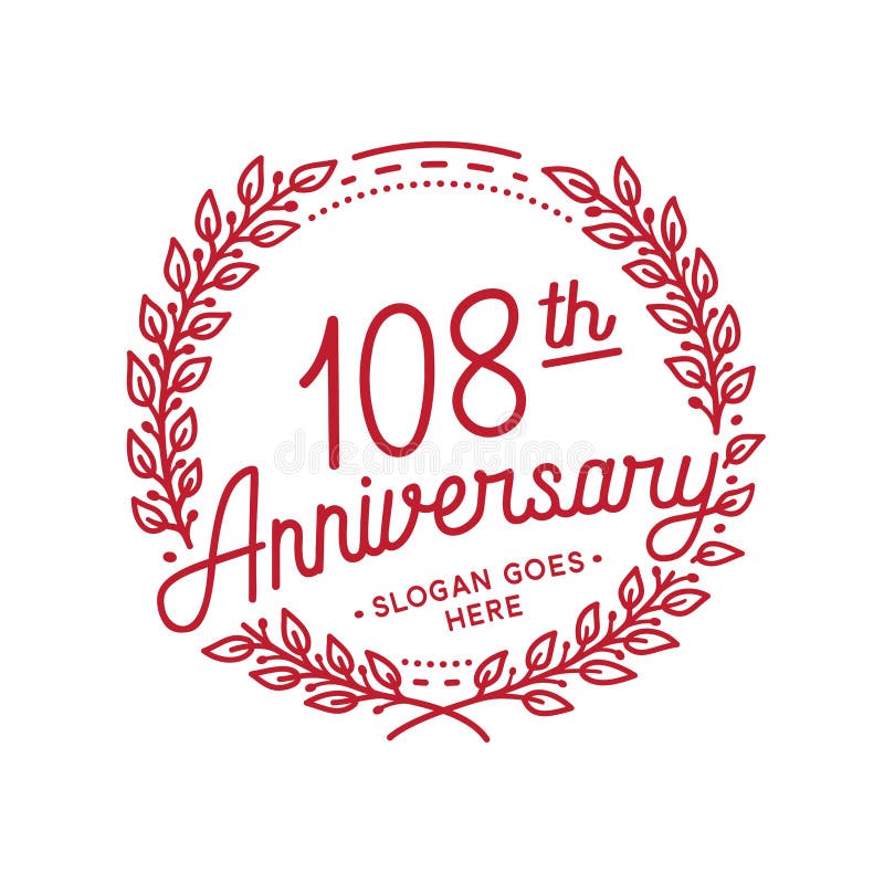 108 Years Anniversary Celebration with Laurel Wreath. 108th Anniversary ...