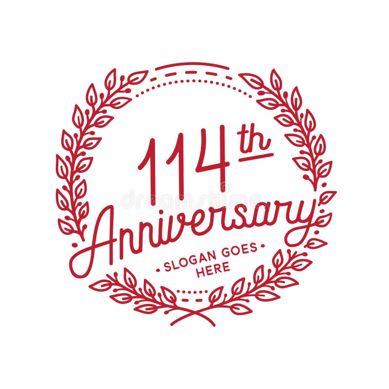 114 Years Anniversary Celebration with Laurel Wreath. 114th Anniversary ...