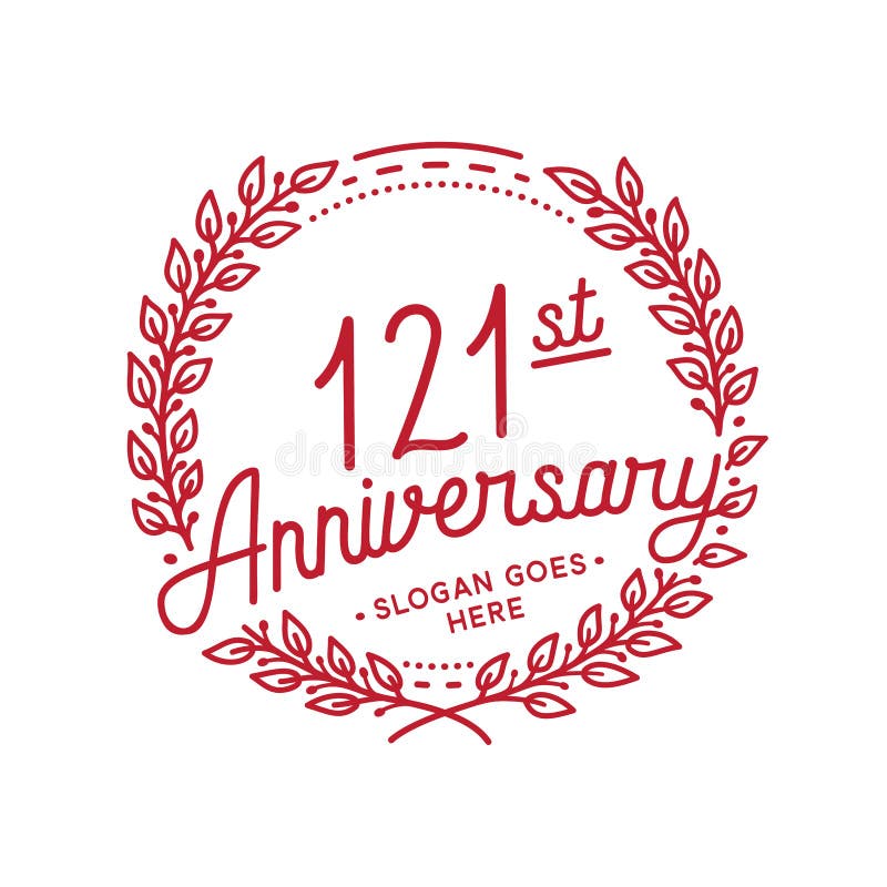 121 Years Anniversary Celebration with Laurel Wreath. 121st Anniversary ...