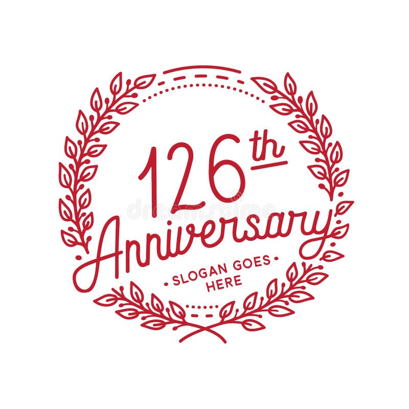 126 Years Anniversary Celebration with Laurel Wreath. 126th Anniversary ...