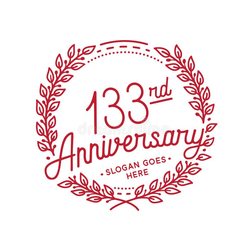 133 Years Anniversary Celebration with Laurel Wreath. 133rd Anniversary ...