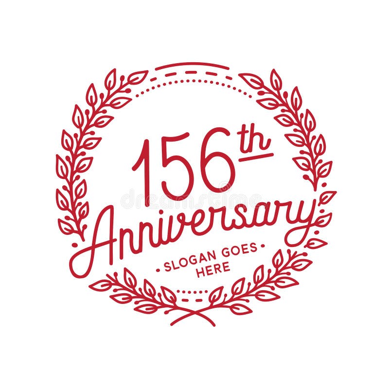 156 Years Anniversary Celebration with Laurel Wreath. 156th Anniversary ...