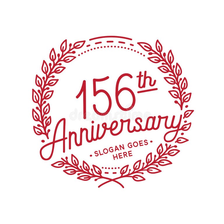 156 Years Anniversary Celebration with Laurel Wreath. 156th Anniversary ...