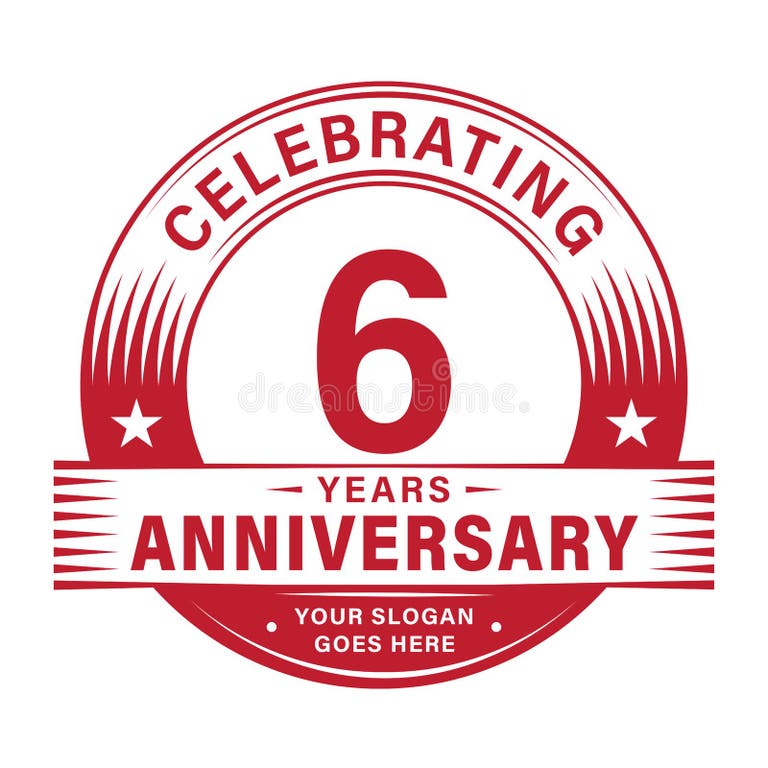 6 Years Anniversary Celebration Design Template. 6th Logo Vector ...