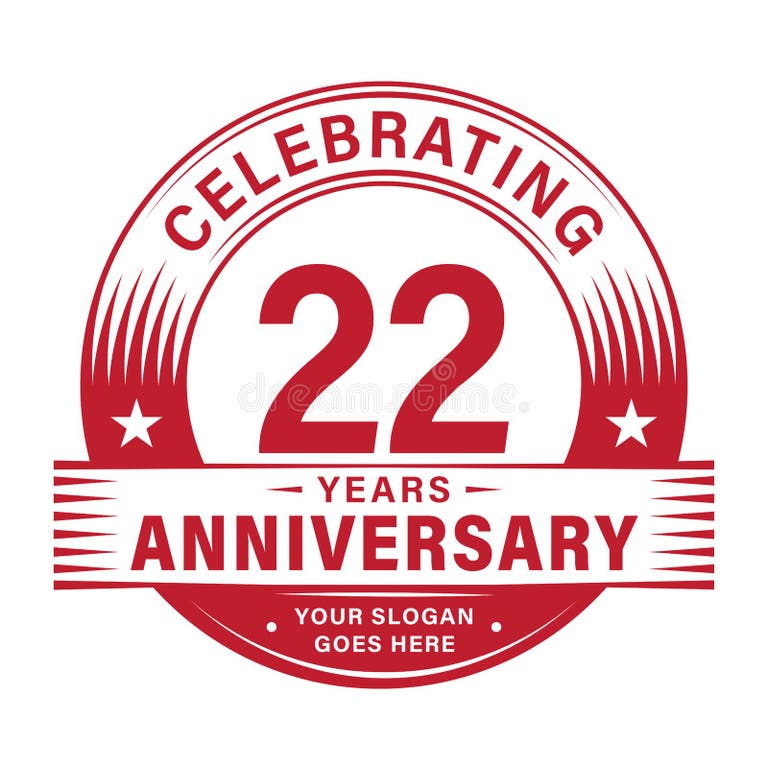 22 Years Anniversary Celebration Design Template. 22nd Logo Vector ...