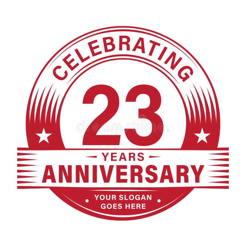 23 Years Anniversary Celebration Design Template. 23rd Logo Vector ...