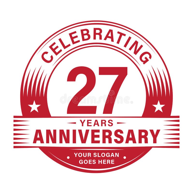 27 Years Anniversary Celebration Design Template. 27th Logo Vector ...