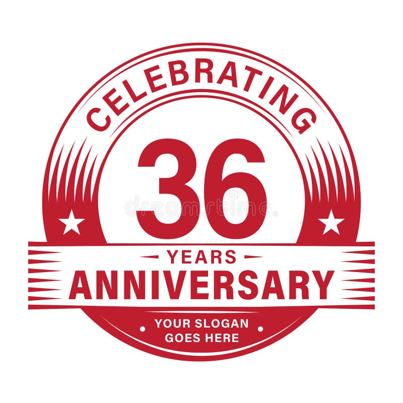 36 Years Anniversary Celebration Design Template. 36th Logo Vector ...