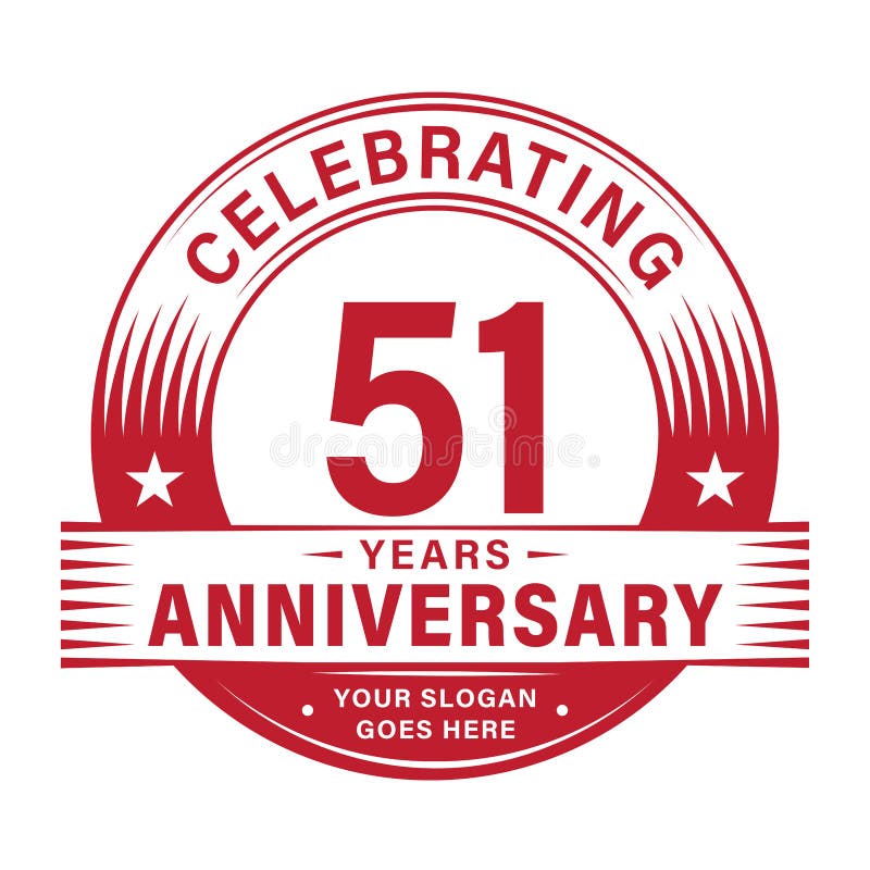 51 Years Anniversary Celebration Design Template. 51st Logo Vector ...
