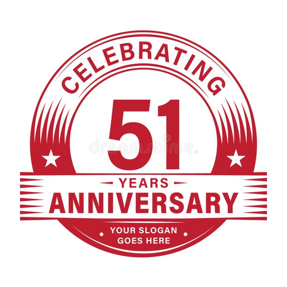 51 Years Anniversary Celebration Design Template. 51st Logo Vector ...