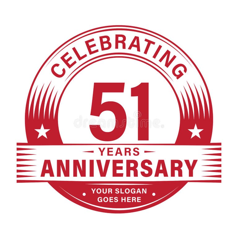 51 Years Anniversary Celebration Design Template. 51st Logo Vector ...