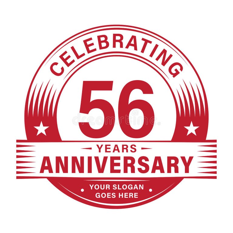 56 Years Anniversary Celebration Design Template. 56th Logo Vector ...