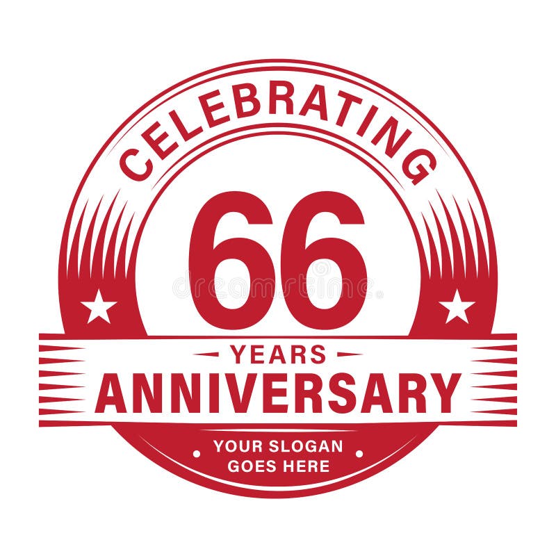 66 Years Anniversary Celebration Design Template. 66th Logo Vector ...