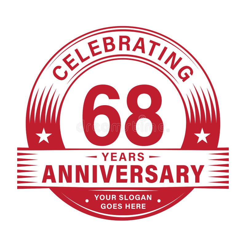 68 Years Anniversary Celebration Design Template. 68th Logo Vector ...