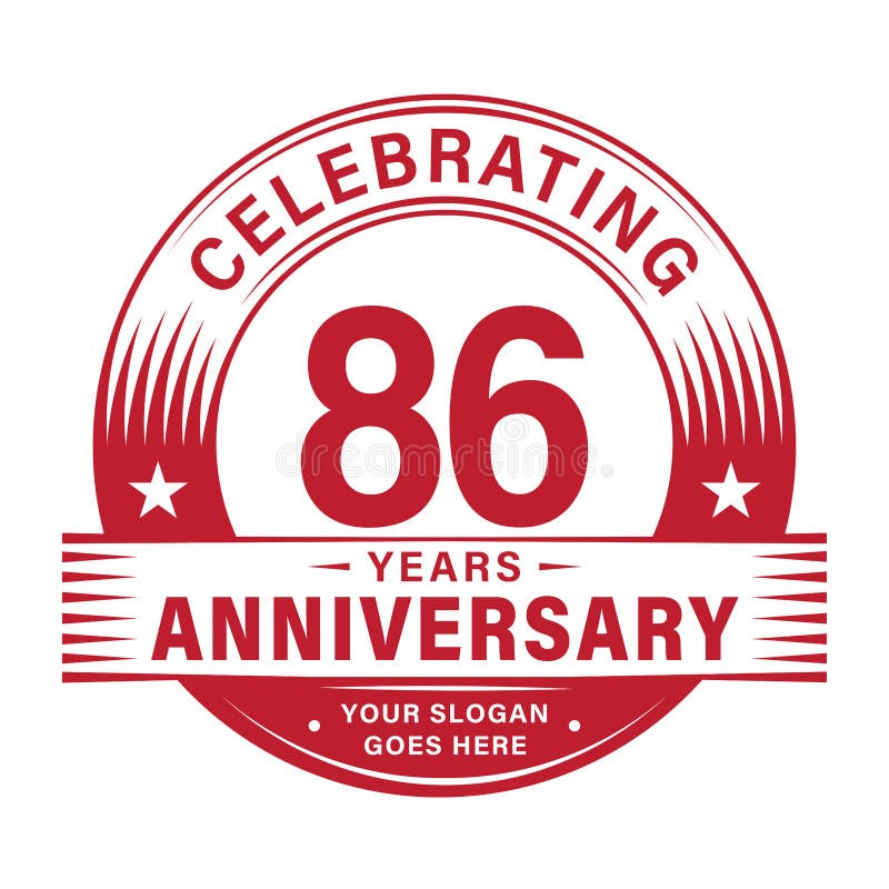 86 Years Anniversary Celebration Design Template. 86th Logo Vector ...