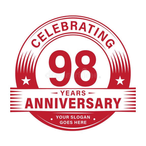 98 Years Anniversary Celebration Design Template. 98th Logo Vector ...
