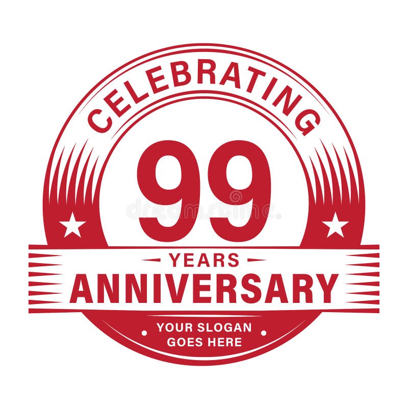 99 Years Anniversary Celebration Design Template. 99th Logo Vector ...