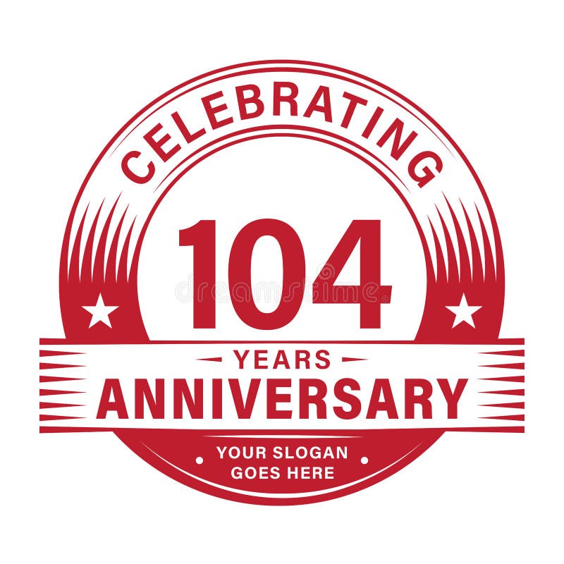 104 Years Anniversary Celebration Design Template. 104th Logo Vector ...