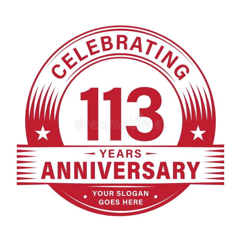 113 Years Anniversary Celebration Design Template. 113th Logo Vector ...
