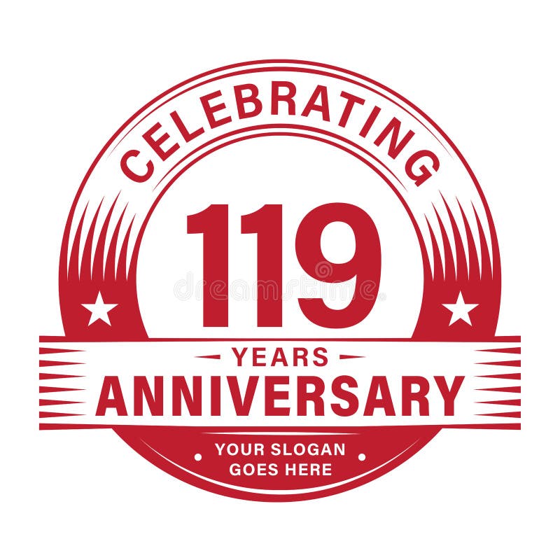 119 Years Anniversary Celebration Design Template. 119th Logo Vector ...