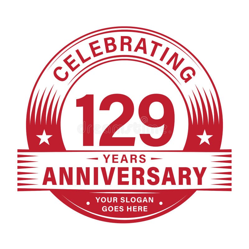 129 Years Anniversary Celebration Design Template. 129th Logo Vector ...