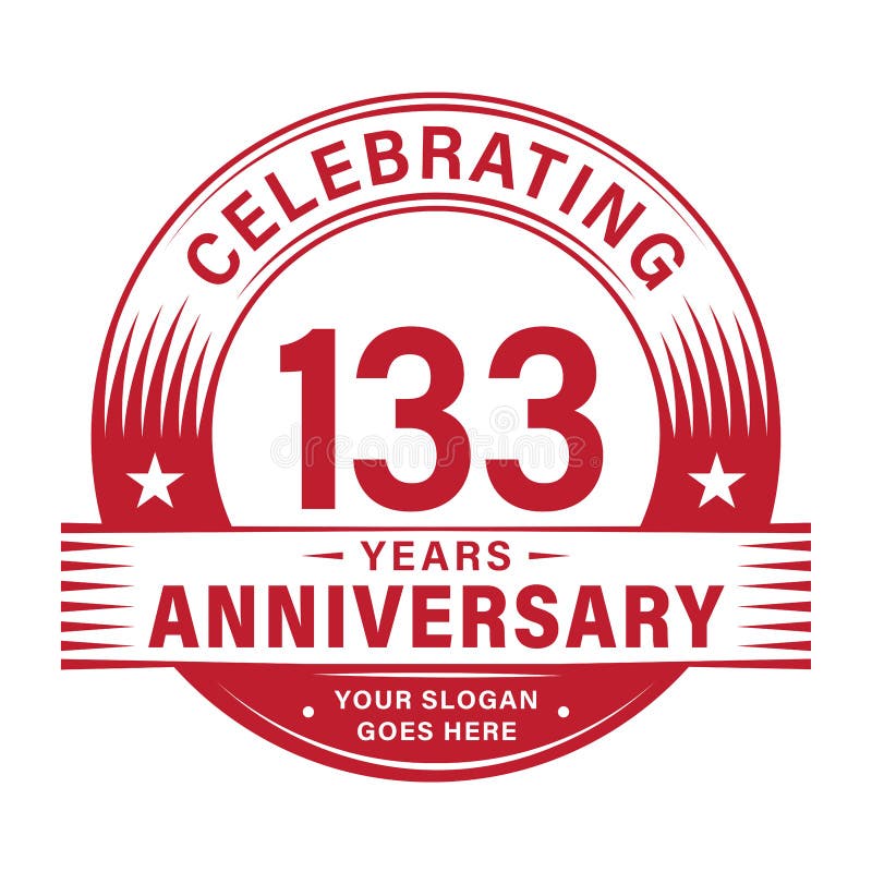 133 Years Anniversary Celebration Design Template. 133rd Logo Vector ...
