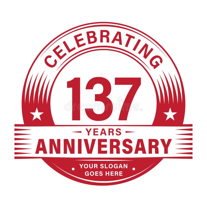 137 Years Anniversary Celebration Design Template. 137th Logo Vector ...