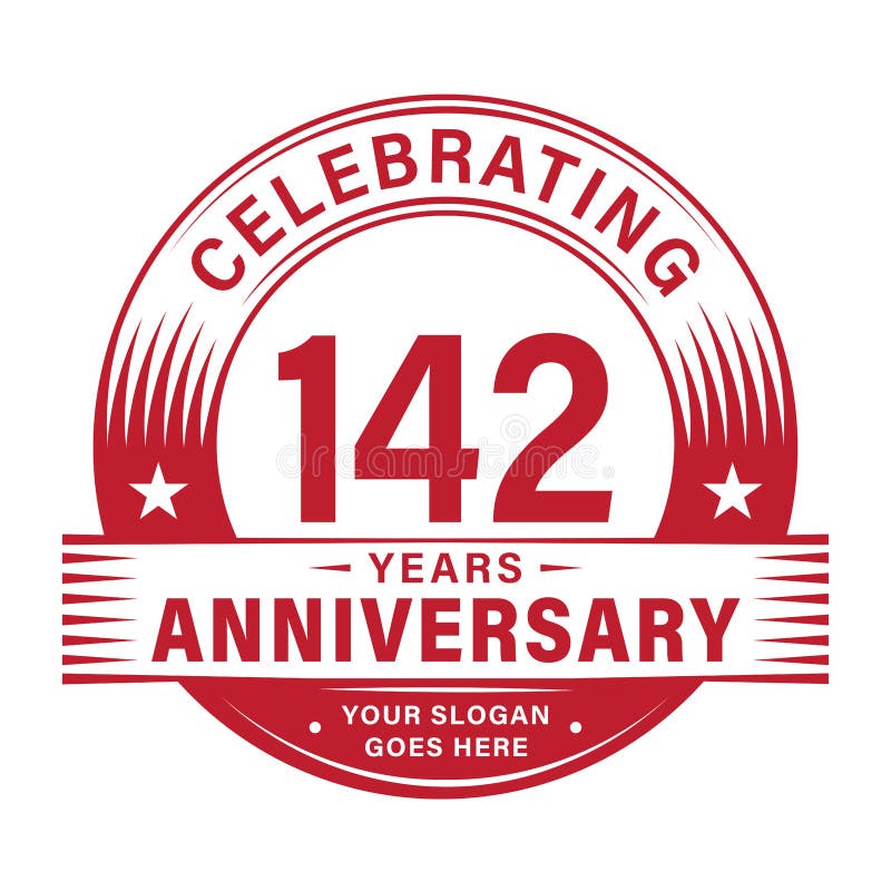 142 Years Anniversary Celebration Design Template. 142nd Logo Vector ...